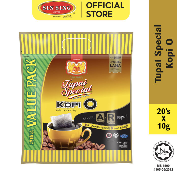 CAP TUPAI Kopi O Coffee Mixture Bags Uncang Kopi Campuran (20's X 10g) HALAL | Lazada