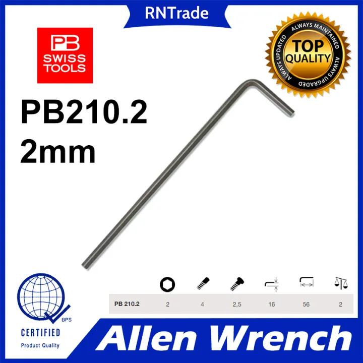 PB Swiss Tools PB Baumann PB 210 Key L-wrenches 2mm PB 210.2 [ Allen ...