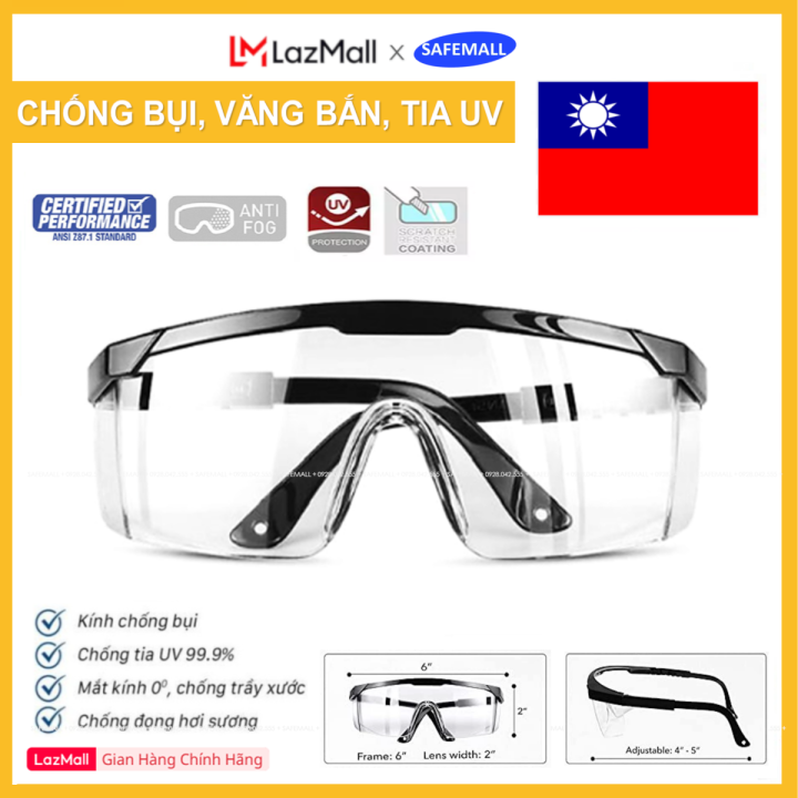 [RẺ VÔ ĐỊCH] Kính bảo hộ lao động vuông trong, Kính bảo hộ SAFEMALL dkt ...