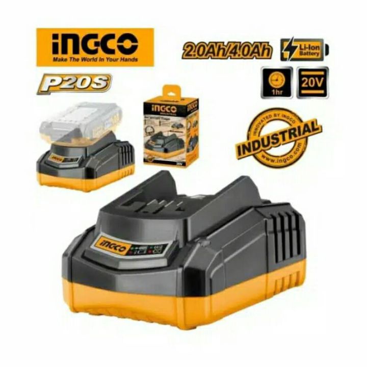FAST CHARGER Baterai INGCO FCLI2001 20V 2A P20S Fast Charger 20V 2A ...