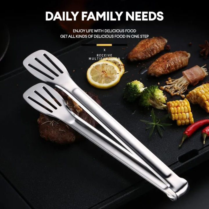 Stainless Steel Food Tong Long Handle Barbecue Clips For Kitchen ...