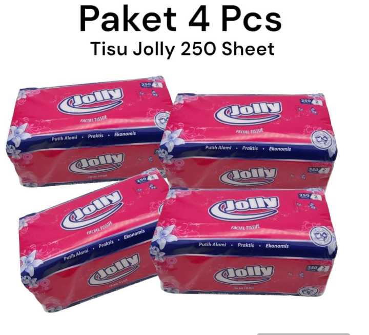 Paket Hemat Tisu Jolly 250 Sheets 4 Pack | Facial tissue Jolly 250 ...