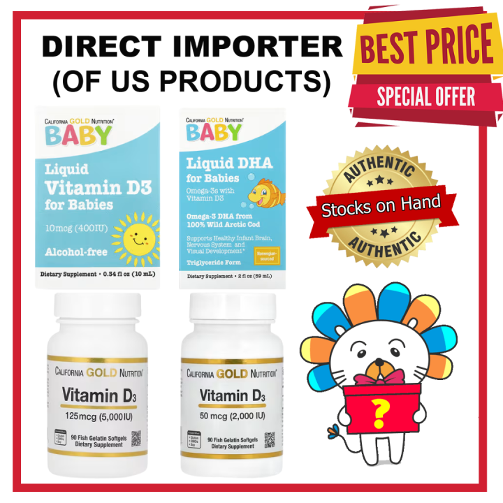 California Gold Nutrition Vitamin D3 125mcg (5000 IU) / 50mcg (2000IU ...