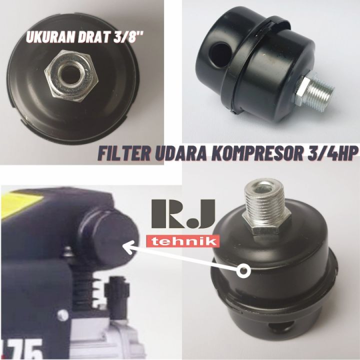 Filter Kompresor Besi Saringan Udara Mesin Kompresor Angin Drat 3/4HP ...