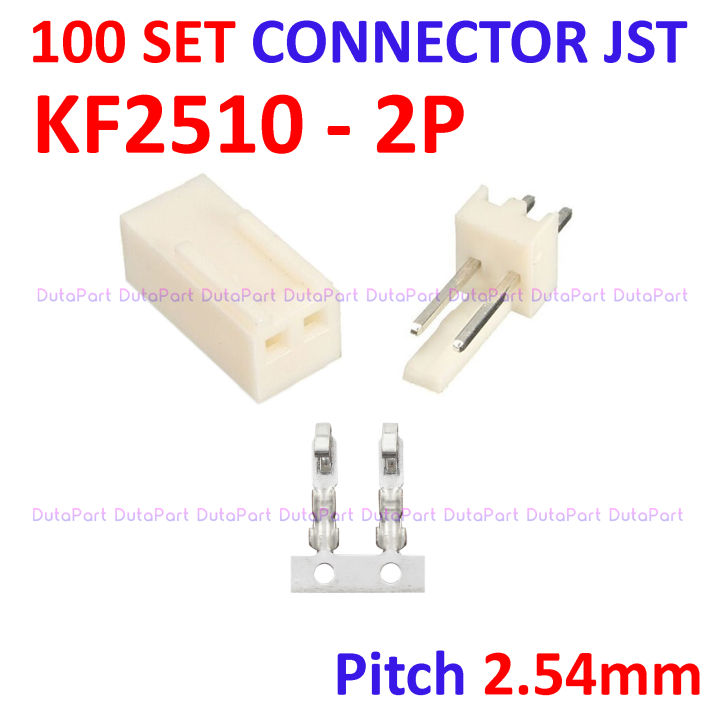 100 SET Connector JST KF2510 - 2P - Male Female Pin Kaki Lurus 2.54mm | Lazada Indonesia