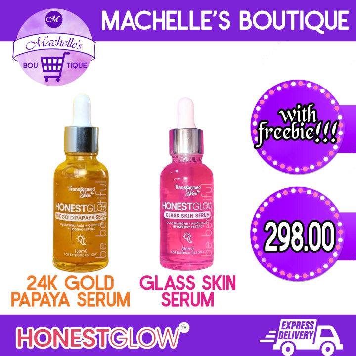 Glass skin Serum and 24K G0ld Papaya Serum by Honest Glow Transformed skin | Lazada PH