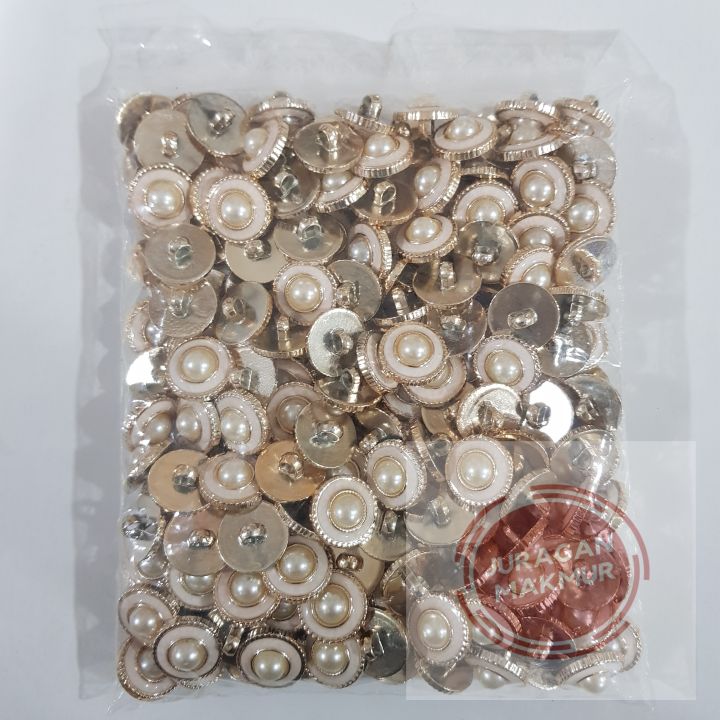 [200 pcs] Kancing Mutiara UFO List Putih 20L 24L 28L - Kancing Jamur ...