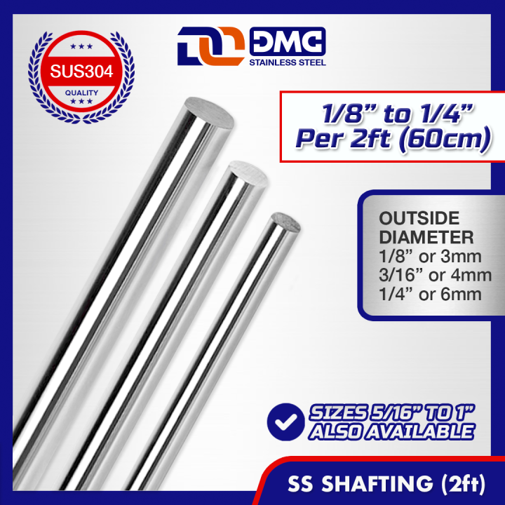 2FT (1/8" to 1/4") Stainless Shafting Stainless Round Bar Stainless ...