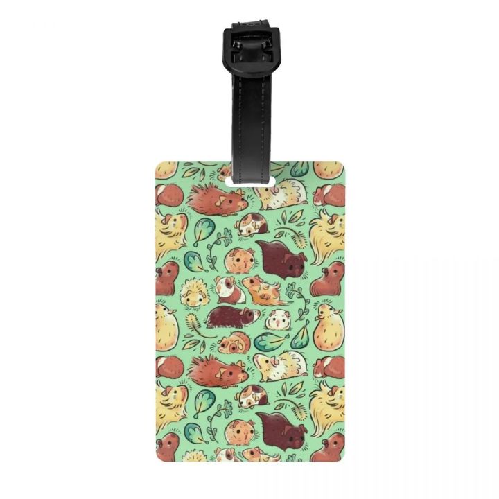 Custom Guinea Pig Huddle Luggage Tags for Suitcases Animal Privacy ...