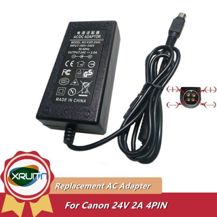 24V 2A 4-Pin AC Adapter Charger For Canon Scanner DR-F120 DRF120 DR ...