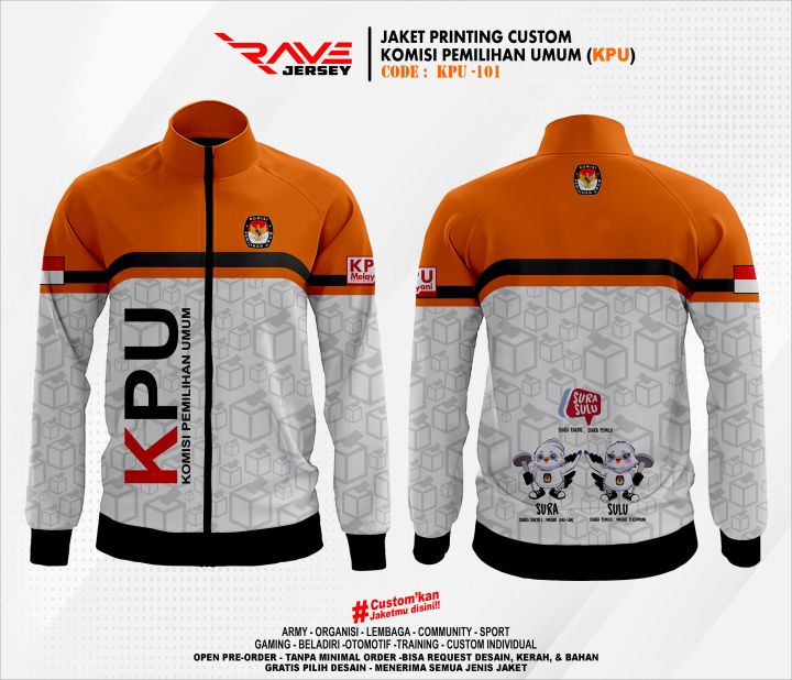 JAKET KPU PEMILIHAN UMUM JAKET FULL PRINTING SUBLIMATION | Lazada Indonesia