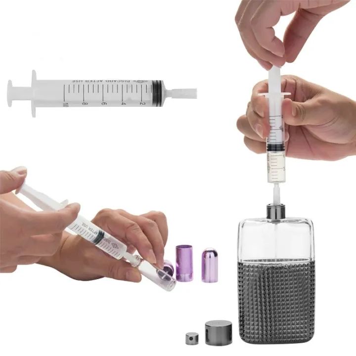 10ml Plastic Syringe Refilling Tool Perfume Transfer Dispenser Adapters ...