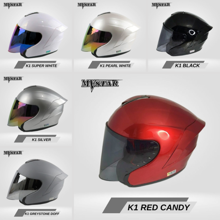 HELM HALF FACE MVSTAR K1 / HELM SNI MURAH / HELM MODEL NJS KAIROZ ...