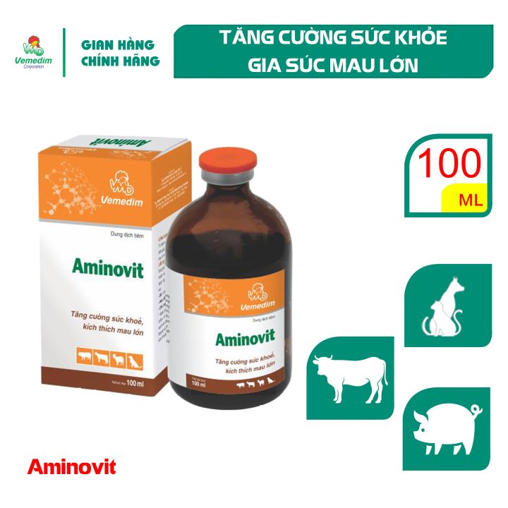 Vemedim Aminovit dung dịch tiêm bổ sung điện giải cho chó, mèo và gia súc, chai 100ml | Lazada.vn