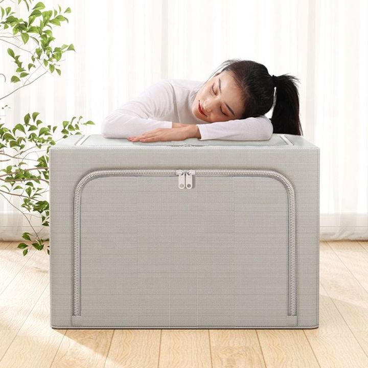 100L Large Foldable Storage Box Folding Clothes Organizer Basket Fabric ...