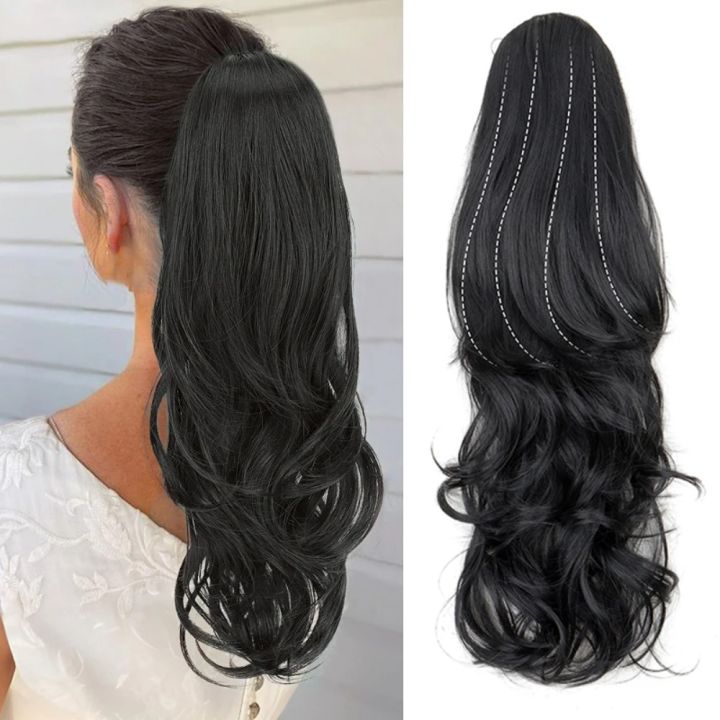 REEBO Ponytail Extension Drawstring Ponytail Wig Synthetic Clip in Pony ...