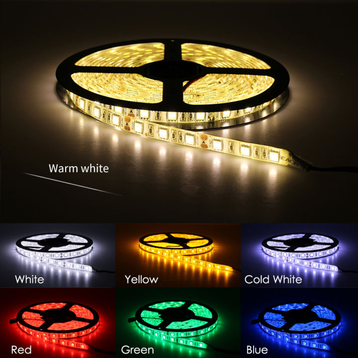 5 meters 12V RGB LED Strip Light Waterproof 5050 5M Flexible RGB Led ...