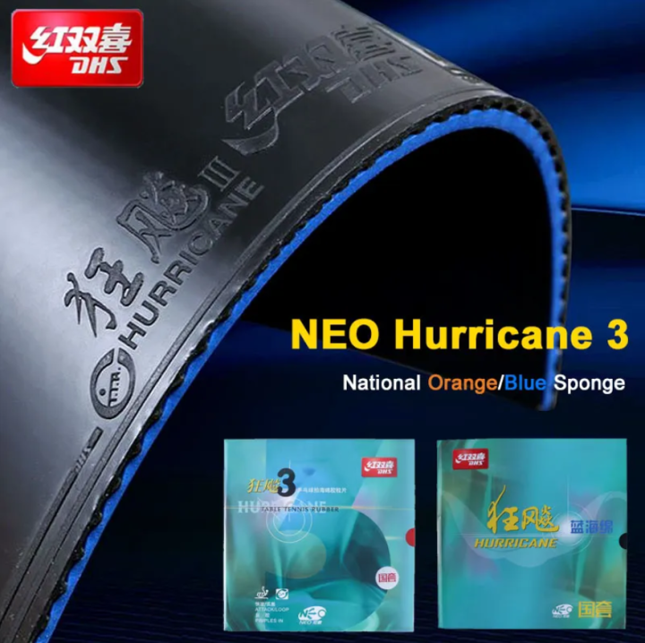Original DHS Neo Hurricane 3 National Table Tennis Rubber Orange Sponge ...