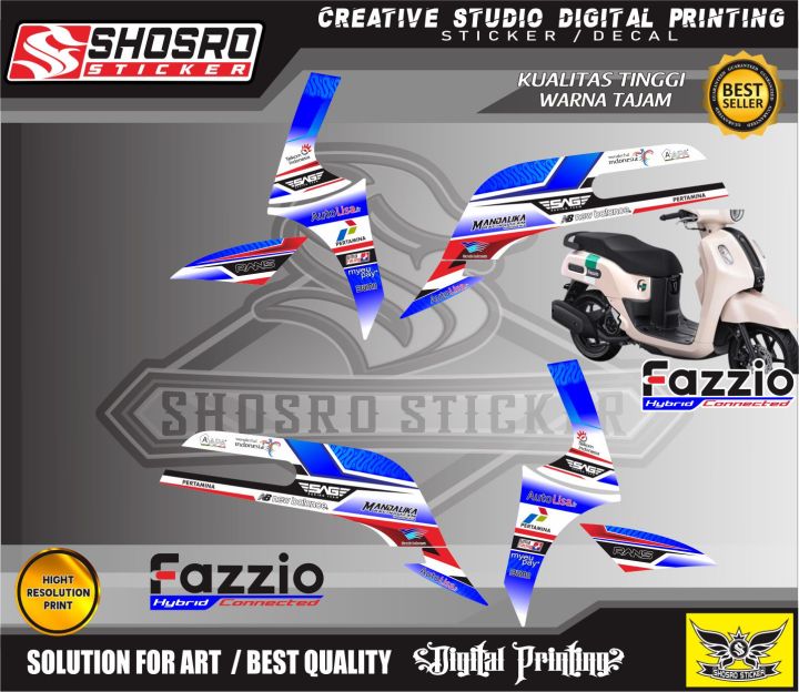 STRIPING STIKER BUAT MOTOR YAMAHA FAZZIO MOTIF MANDALIKA RACING / STICKER VARIASI MOTOR MATIK ...