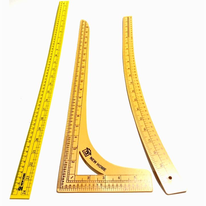 Penggaris pola jahit plastik isi 3 penggaris besar / paket isi 3 jenis ...