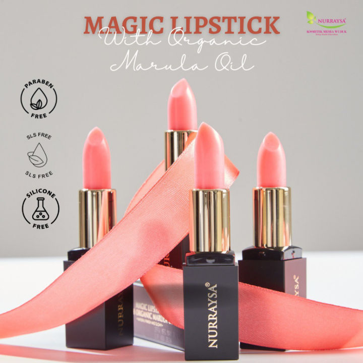 ♖ORIGINAL Nurraysa Magic Lipstick with Organic Marula Oil (100 Original HQ) | Lazada