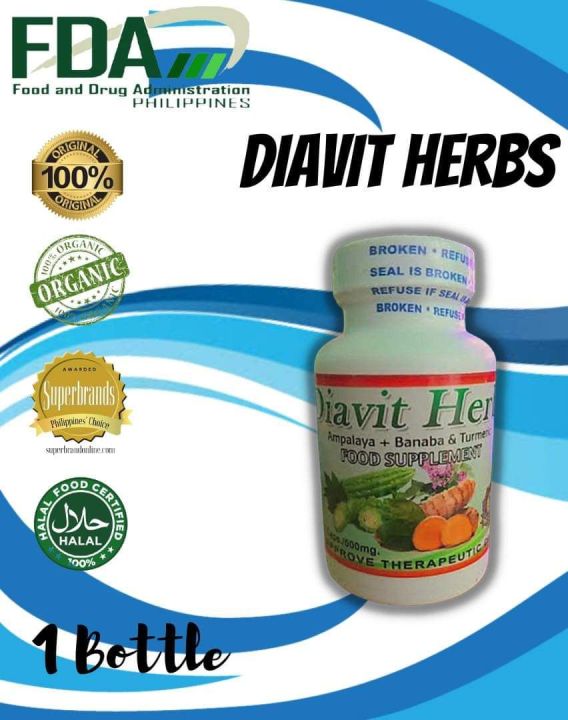 Diavit Herbs Food Supplement (100 capsules 500mg) | Lazada PH