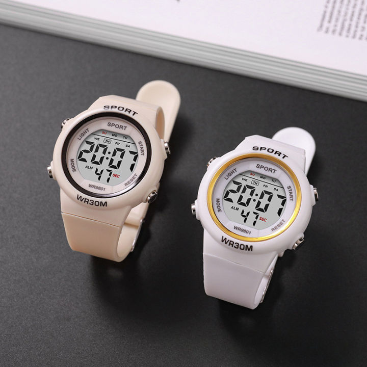 Jam Tangan Digital Wanita Dial Bulat Jam Tangan Elektronik Silikon ...