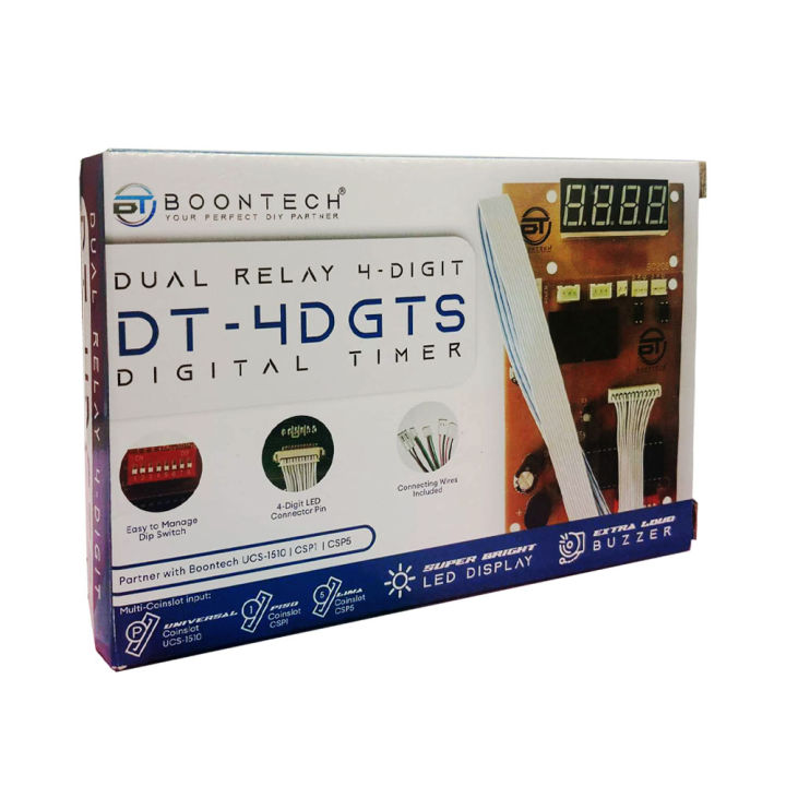 BoonTech DT-4DGTS Dual Relay 4 LED Digit Digital Timer | Universal, P1 ...