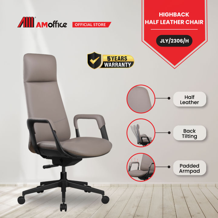 AM Office JLY2306 Adele Half Leather Highback Chair | Lazada