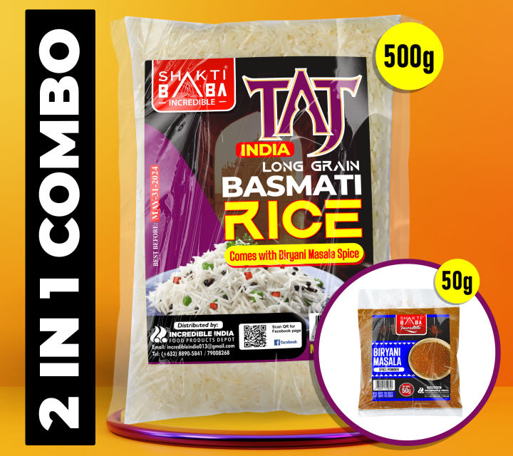 (2 in 1 Combo) Shakti Baba Taj Basmati Rice 500g with Free Biryani ...