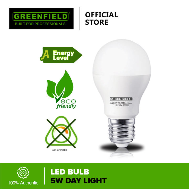 Greenfield LED Bulb A55 E27 5W Daylight | Lazada PH