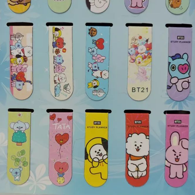 10 Pcs Pembatas Magnet bt21 / BTS Bookmark Magnet | Lazada Indonesia