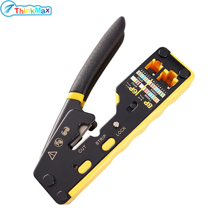 Crimp Tool Pass Through Crimper Cutter For Cat6 Cat5 Cat5e 8P8C Modular ...