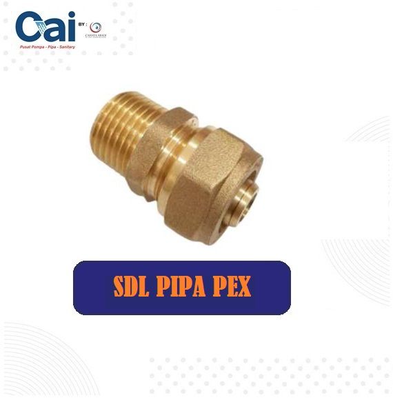 SAMBUNGAN PIPA AIR PEX - SDL PEX KUNINGAN 1/2 INCH - SOCKET DRAT LUAR ...