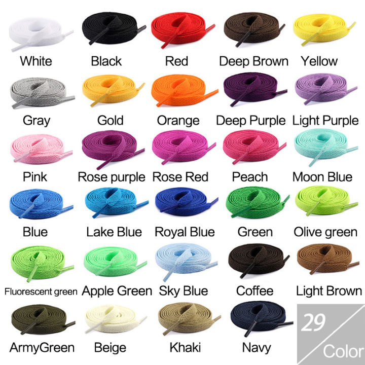 29 colors 1 Pair Shoelace Flat Popular Sports Shoes Laces Casual Canvas ...