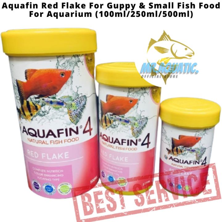 Aquafin Red Flake For Guppy & Small Fish Food For Aquarium (100ml/250ml ...