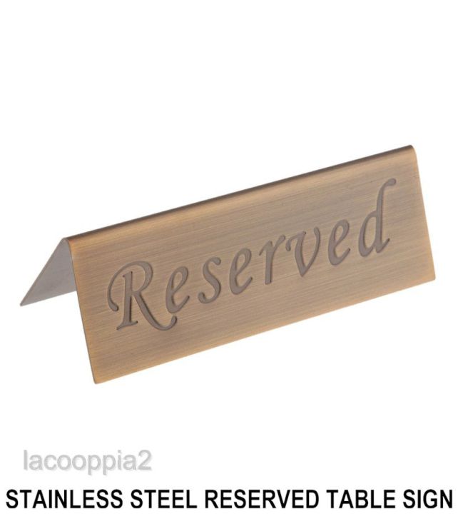 Stainless Steel Reserved Table Sign Restaurant Reserved Holder el ...