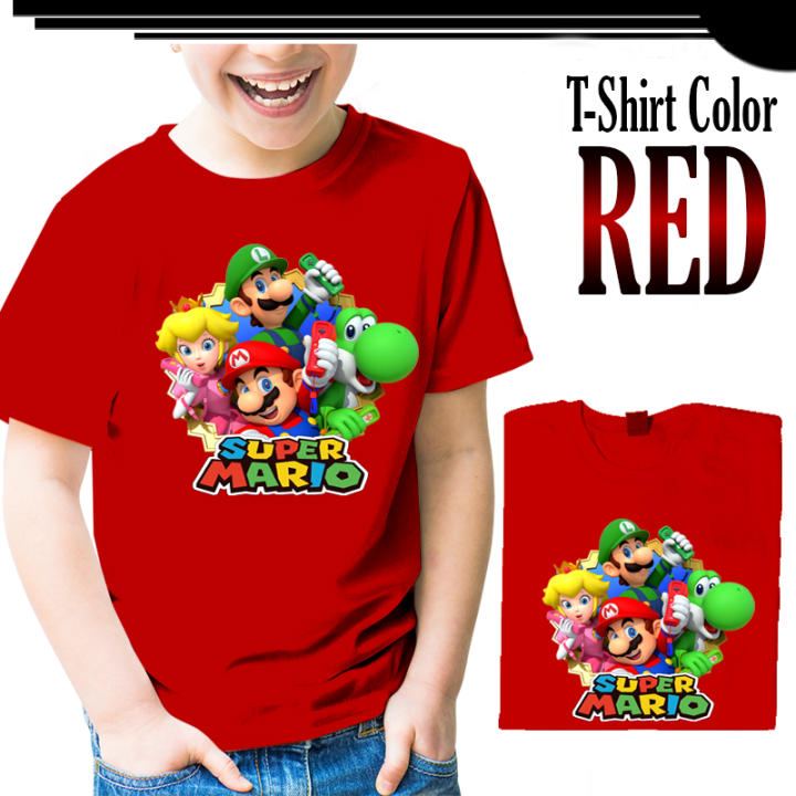 Super Mario Kids and Adult Cartoon Character Design Print T-Shirt ...