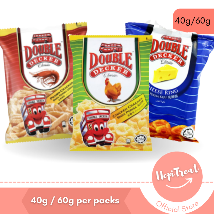 Double Decker Snack - Prawn / Chicken / Cheese - 1 Packs x 40g / 60g by ...