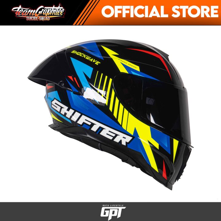 SHIFTER HELMET R2 SHOCKWAVE BLUE YELLOW | Lazada PH