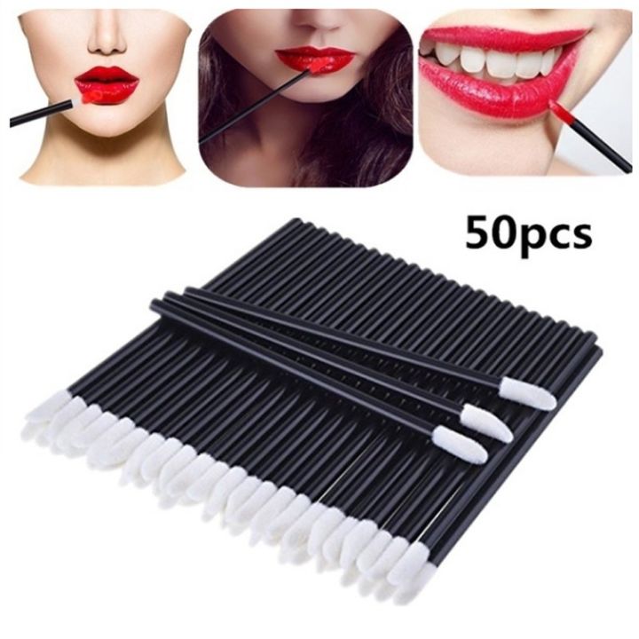 50 Pcs Disposable Portable Mini Flocking Lip Brush Gloss Applicator ...