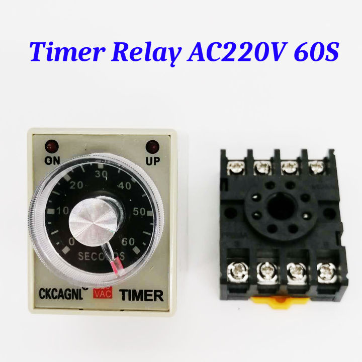 Timer Relay AH3-3 With Socket Based AC220V 60S (set) 8pins contacts | Lazada PH