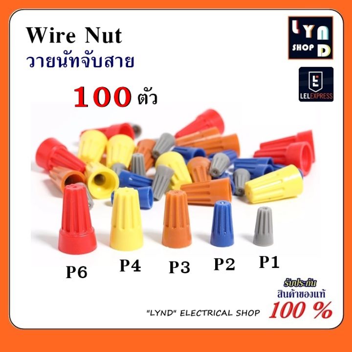 (100 ตัว) วายนัท จับสาย Wire Nut P1/P2/P3/P4/P6 รุ่นมีสปริง ใช้สำหรับ ...