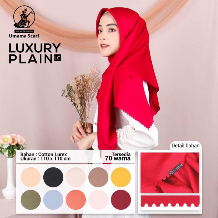 Kerudung jilbab segiempat merk Luxury plan laser by Umama | Lazada ...