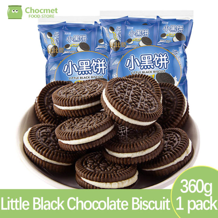 Chocmet Little Black Chocolate Sandwich Biscuit Cookies Chinese Snacks ...