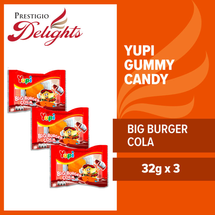 Yupi Big Cola Burger Gummy Candy 32g x 3 | Lazada