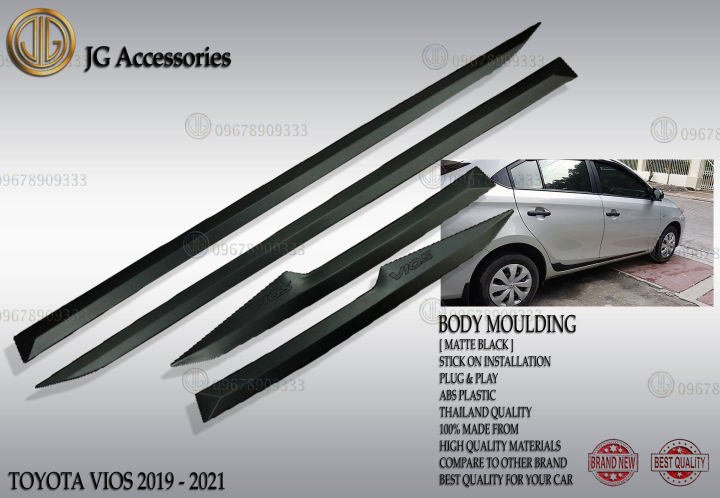 TOYOTA VIOS 2019 2020 2021 BODY MOULDING MATTE BLACK THAILAND | Lazada PH