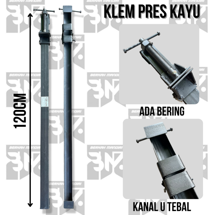 Klem kayu/Catok kayu Panjang 120cm 150cm Besi Kanal U alat Pres Kayu ...