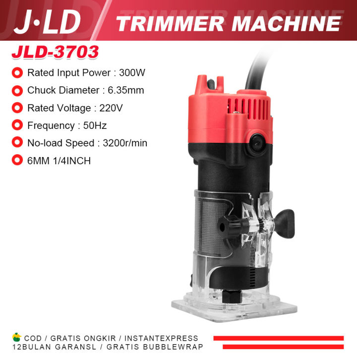 JLD Mesin Profil Kayu Mesin Router 6MM Trimmer mesin Trimmer kayu J3703 ...