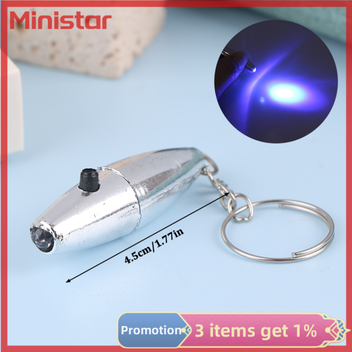 Ministar Mini LED Flashlight Keychain Purple Light Blu-ray Flashlight ...